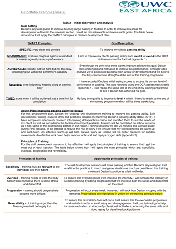 MYP Physical and Health Education E-Portfolio 2019 Task 2 | Teaching ...