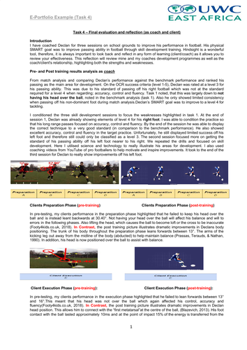 MYP Physical and Health Education E-Portfolio 2019 Task 4 | Teaching ...