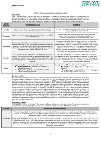 MYP Physical and Health Education E-Portfolio 2020 Task 2 | Teaching ...