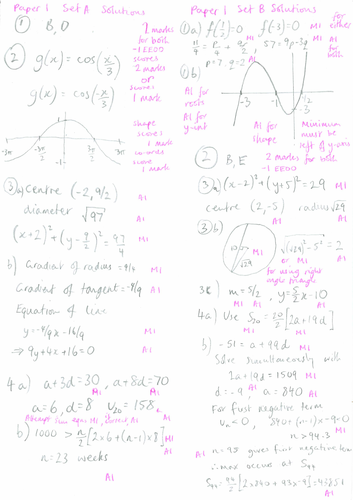 AQA A-level Maths predicted Gold paper 1 with solutions | Teaching ...