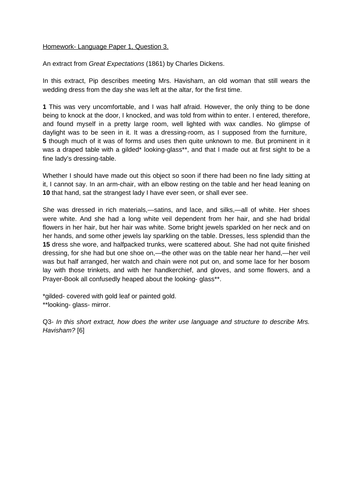 Mega bundle of Edexcel Language Paper 1, Question 3 exam style ...