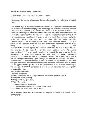 Mega bundle of Edexcel Language Paper 1, Question 3 exam style ...