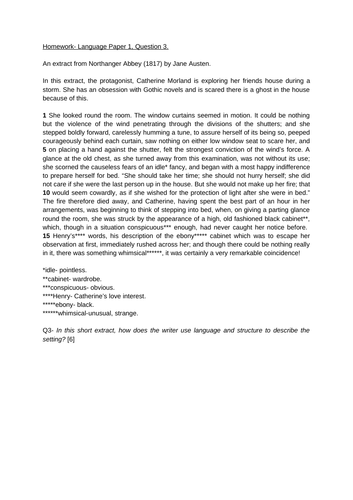 Mega bundle of Edexcel Language Paper 1, Question 3 exam style ...