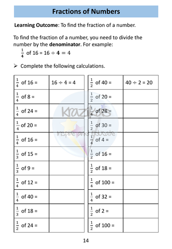 Fractions - Functional Skills Maths - Entry Level 2 | Teaching Resources
