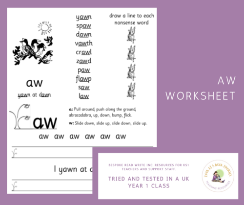 RWI Set 3 Sound Worksheets | Teaching Resources