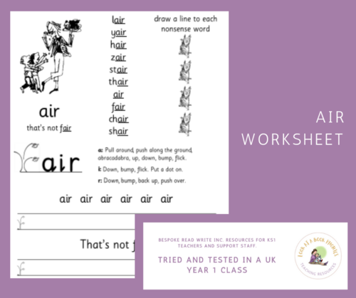 RWI Set 2 Sound Worksheets | Teaching Resources