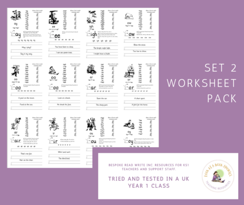 RWI Set 2 Sound Worksheets | Teaching Resources