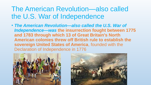 The American War of Independence | Teaching Resources