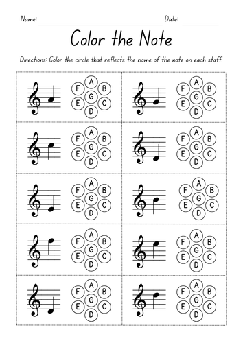 Music Worksheets BUNDLE - Bass and Treble Clef Notes - Test Prep ...