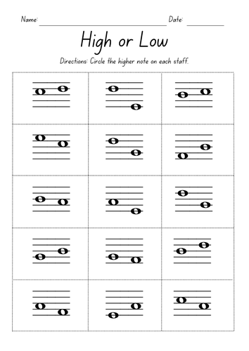 Music Worksheets BUNDLE - Bass and Treble Clef Notes - Test Prep ...