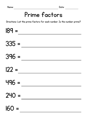 Factoring Worksheets BUNDLE - GCF and LCM, Prime Factor Trees - Math ...