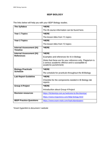 IBDP Biology Planning Documents | Teaching Resources IBDP Biology Planning Documents | Teaching Resources