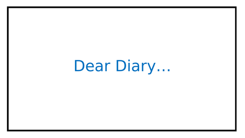 Dear Diary - Modelled Text for Year 2 or Year 3 | Teaching Resources