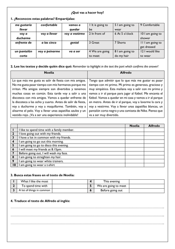 Viva 2 ¿Qué hacemos? - Making plans & free time (7 worksheets) Spanish ...
