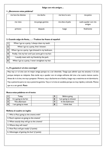 Viva 2 ¿Qué hacemos? - Making plans & free time (7 worksheets) Spanish ...
