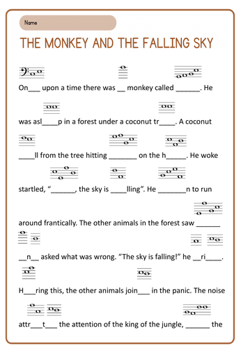 Bass Clef Story - FREE Worksheet | Teaching Resources