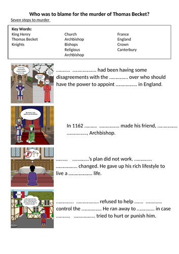 Who Killed Thomas Becket - Murder enquiry (group work) | Teaching Resources