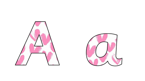 Display Lettering - heart pattern | Teaching Resources