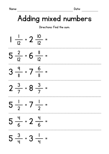 Adding & Subtracting Fractions and Mixed Numbers BUNDLE - Math ...