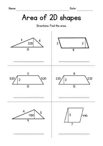 Area of 2D Shapes & Volume and Surface of 3D Shapes - Geometry ...