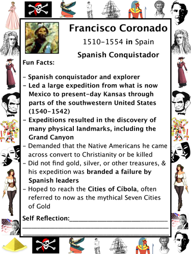 Francisco Coronado PACKET & ACTIVITIES, Important Historical Figures ...
