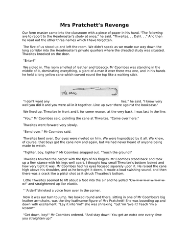 Roald Dahl Boy - Mrs Pratchett's Revenge Comprehension | Teaching Resources