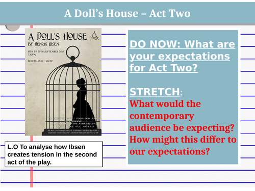 A Doll's House - Act Two and Three | Teaching Resources
