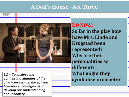 A Doll's House - Act Two and Three | Teaching Resources
