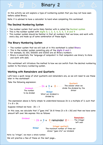 Decimal to Binary Conversion Worksheet | Teaching Resources Decimal to Binary Conversion Worksheet | Teaching Resources