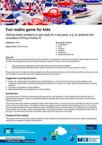 Maths tea party - fun maths game for kids | Teaching Resources
