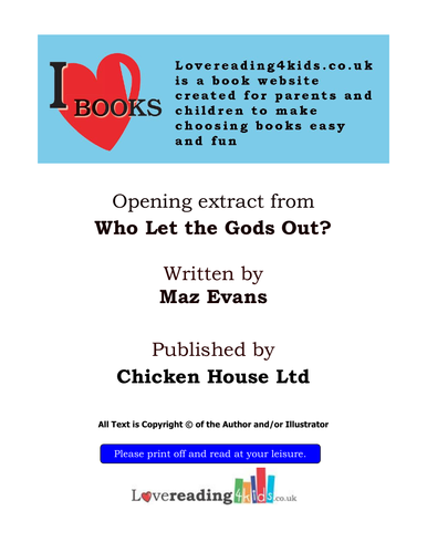 Who Let the Gods Out? - Whole Class Reading Session! | Teaching Resources