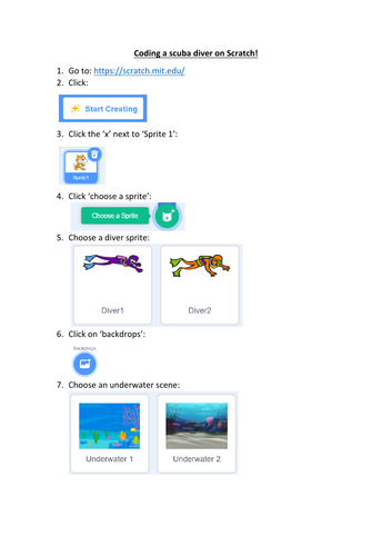 Coding Scuba Diver on Scratch | Teaching Resources