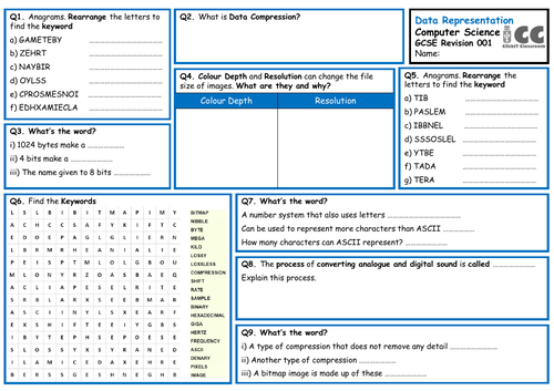 GCSE Comp Sci Revision 001 - Data Representation | Teaching Resources