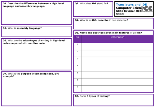 GCSE Comp Sci Revision 003 - Translators and IDE | Teaching Resources GCSE Comp Sci Revision 003 - Translators and IDE | Teaching Resources