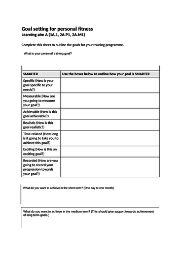 Unit 5: Training for Personal Fitness- BTEC First Award in Sport ...