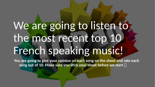 Top 10 de la musique francophone ! | Teaching Resources