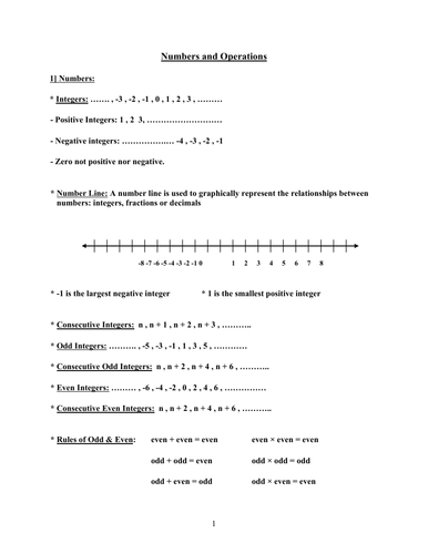 Numbers and operations | Teaching Resources