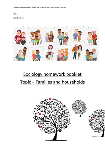 GCSE Sociology Family and households revision booklet AQA WJEC ...