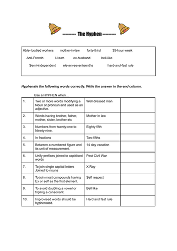 THE HYPHEN | Teaching Resources