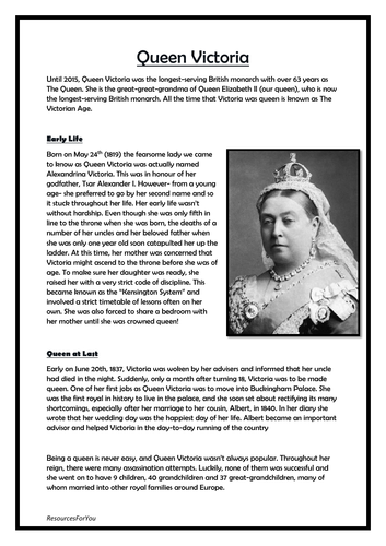 History KS2- Who was Queen Victoria? | Teaching Resources