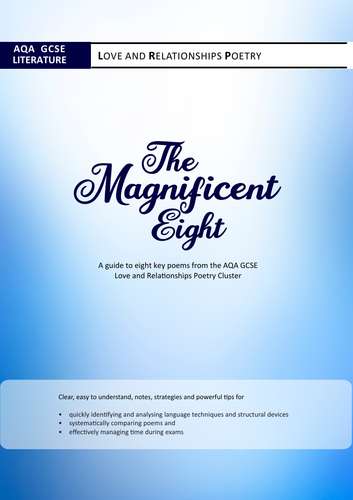 AQA GCSE Love and Relationships Poetry Revision Booklet | Teaching ...