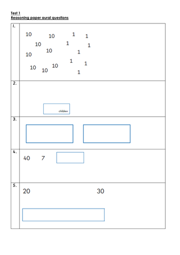 Year 2 Reasoning Paper Aural Questions Practise Test 1 - 3 | Teaching ...