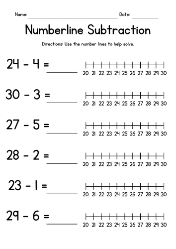 Numberline Add and Subtract Math Worksheets BUNDLE - Counting Practice ...