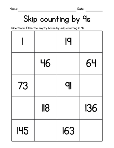 Skip Counting Worksheets BUNDLE - 100 Math Practice Sheets - Short ...