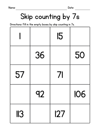 Skip Counting Worksheets BUNDLE - 100 Math Practice Sheets - Short ...