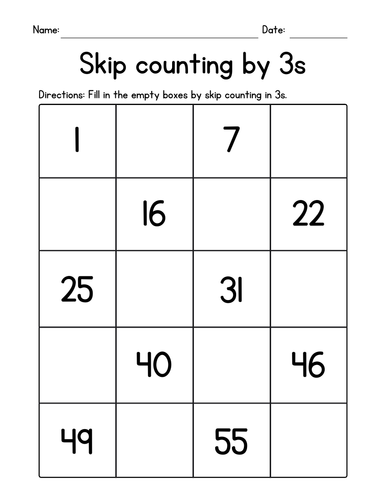 Skip Counting Worksheets BUNDLE - 100 Math Practice Sheets - Short ...