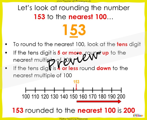 Rounding to the Nearest 100 - Year 4 | Teaching Resources