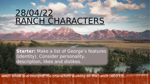 Year 9 Of Mice and Men- 30 Lessons | Teaching Resources