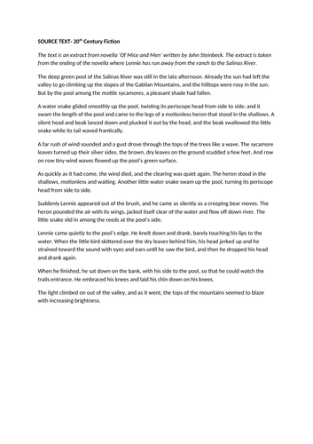 Year 9 Of Mice and Men- 30 Lessons | Teaching Resources