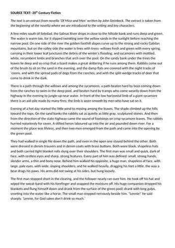 Year 9 Of Mice and Men- 30 Lessons | Teaching Resources